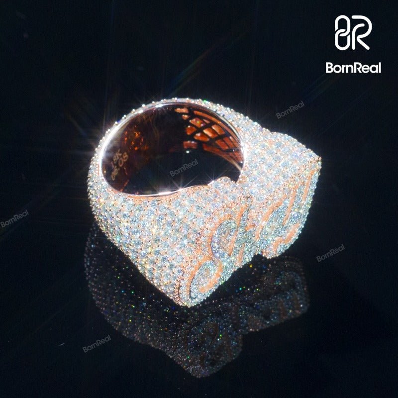 Iced Out Rose Gold Custom Champion Men's Rings Signature Rings ...