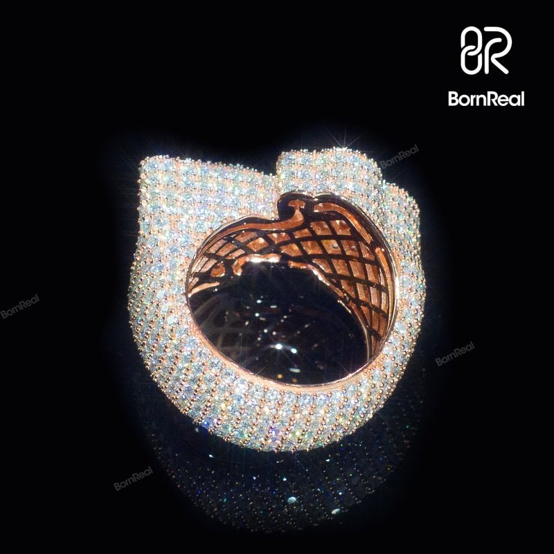 Iced Out Rose Gold Custom Champion Men's Rings Signature Rings ...