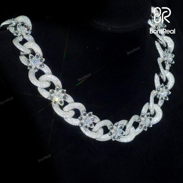 Iced Out 18MM Lotus Infinity Cuban Link Chain – Bornreal Jewelry
